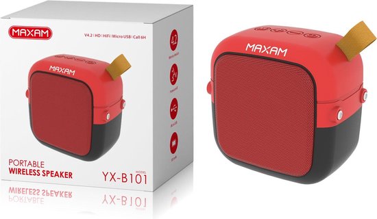 Maxam YX-B101 Draadloze Bluetooth Speaker - rood 3W/BASS | bol