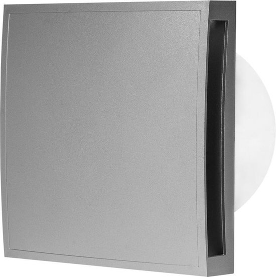 Badkamerventilator diameter 100 mm ZILVER - design T100S | bol