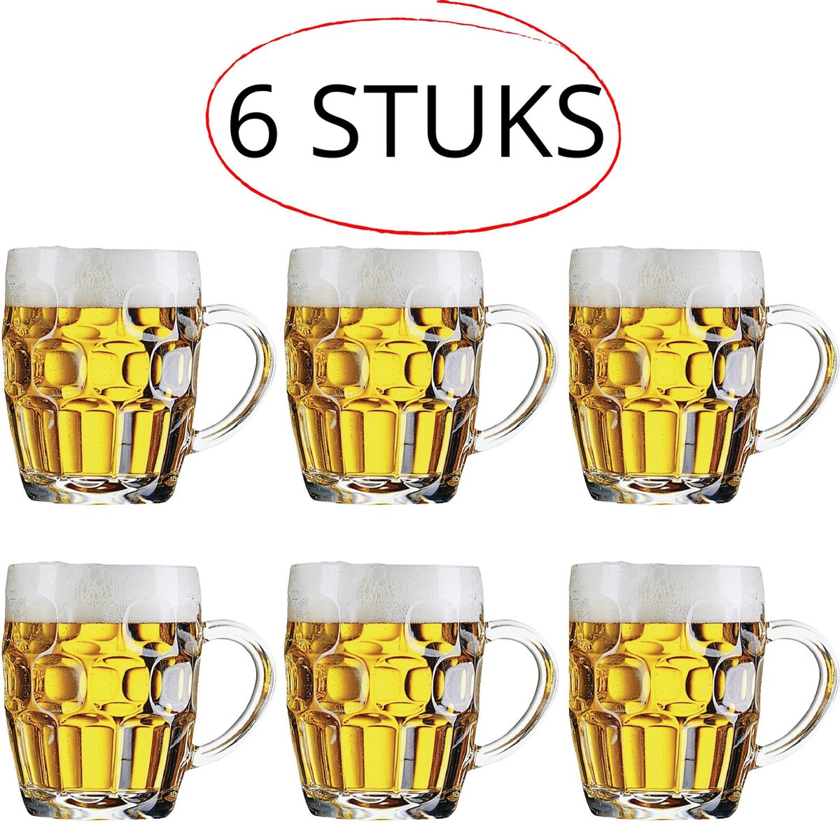 Set van 6 x 500ml Bierglazen - Bierpul/Bierglas | bol.com