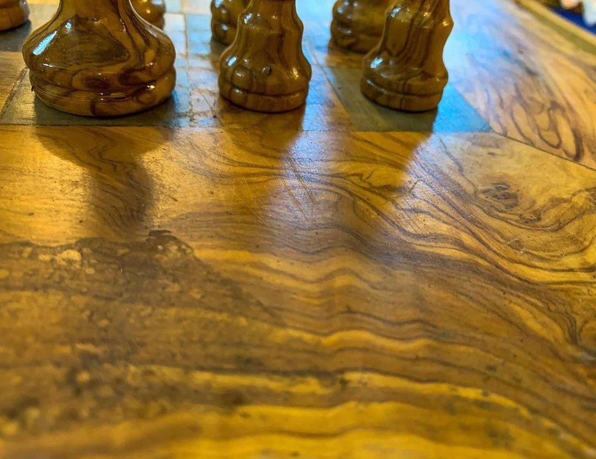 Handgemaakte Olijfhouten Rustic Schaakspel (circa 35 cm )-Olijfhouten ...
