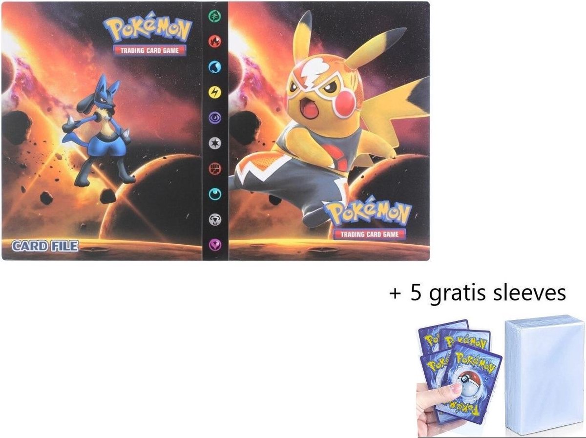 Verzamelmap + 5 gratis sleeves – Geschikt Voor pokemon kaarten – 240 ...