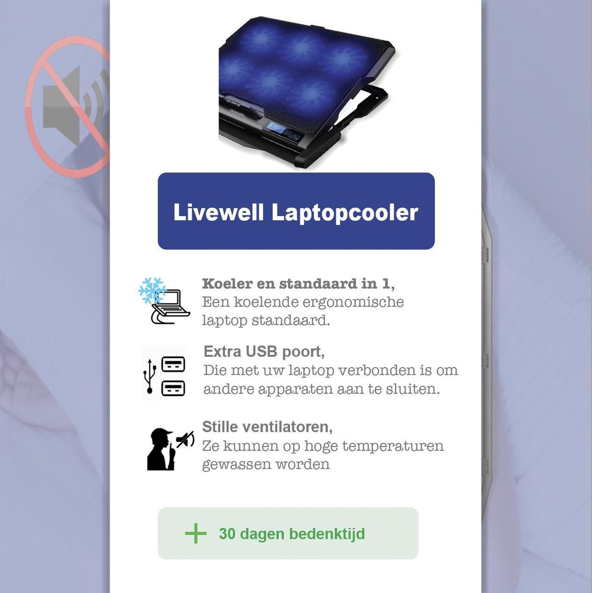 Livewell Laptop Cooler avec 6 Ventilateurs - Support et glacière pour ...