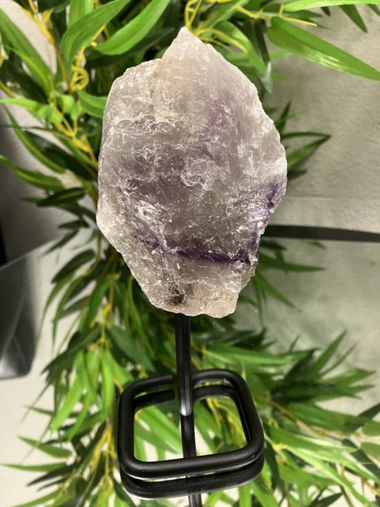 Ruwe Edelsteen Amethist op Metalen Standaard | bol