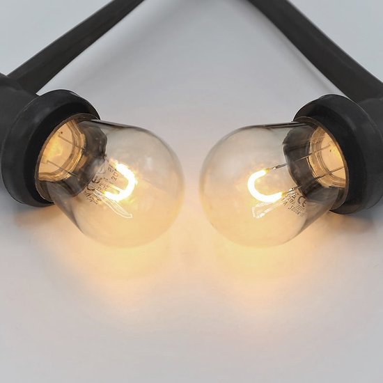 LumenXL lichtsnoer voor buiten 20 meter 40 fittingen - 1 watt 2000K U ...