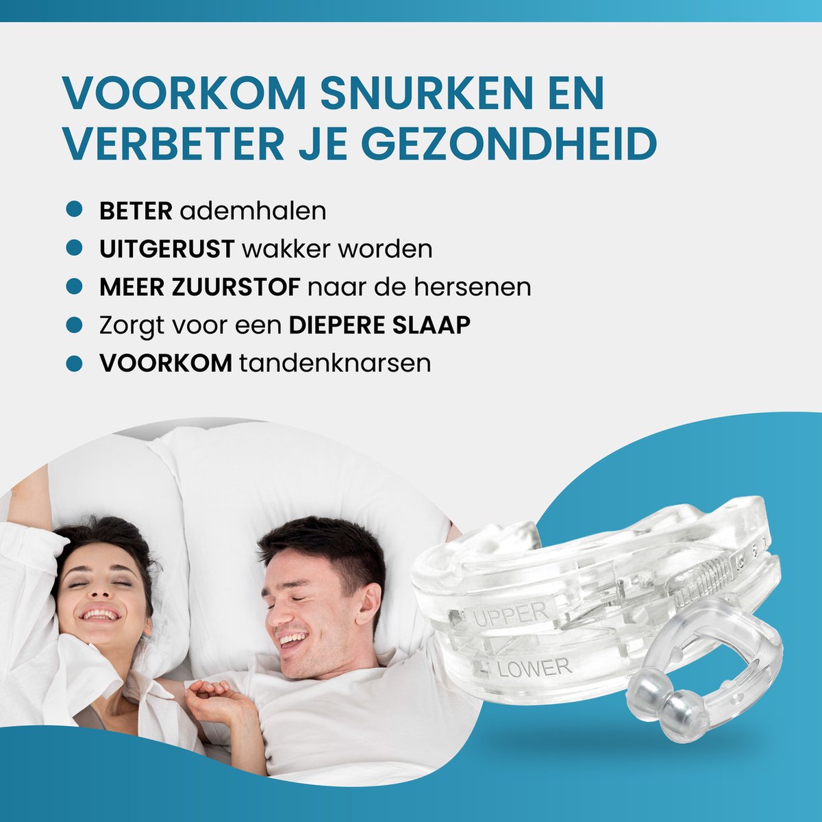 Anti Snurk - 2 In 1 Pakket - Anti Snurk Beugel - Inclusief 6 x Gratis ...