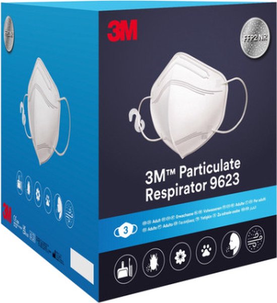 Stofmasker 3M Aura - FFP2 - KN95 - zonder ventiel - 3 stuks | bol