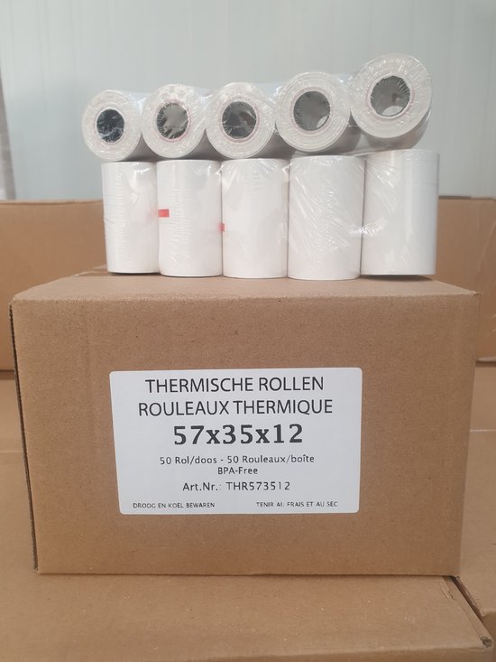 Bancontact rollen - Pinrollen 57x35x12 - 14 meter - 50 rollen per doos ...