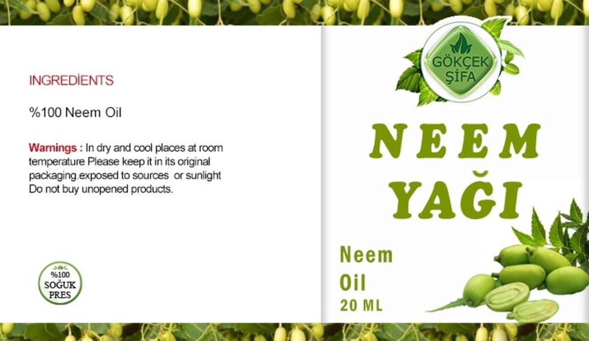 NEEM OLIE - 20 ml - Ontstekingsremmend, Koortswerend, Antibacterieel ...