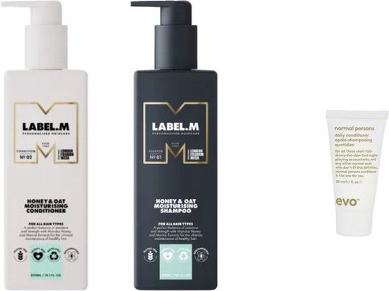 Label M Duo Set - Honey & Oat Moisturising Conditioner + Shampoo ...