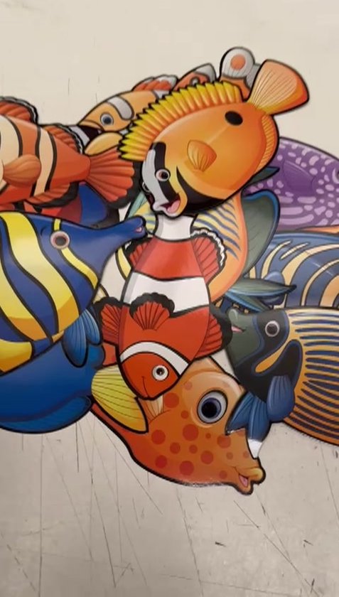 15 Decoratie Tropische Vissen (15CM) voor Raam & Muur - met ...