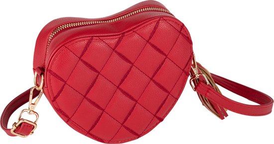 Nouka Rood Kleine Hartjes Dames Tas - Schoudertas – Crossbody – Handtas ...
