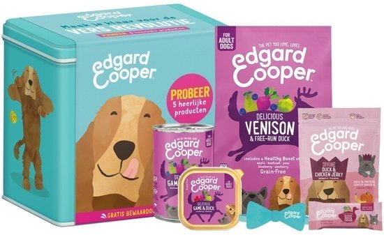 Edgard & cooper probeerbox met gratis bewaarblik hondenvoer | bol