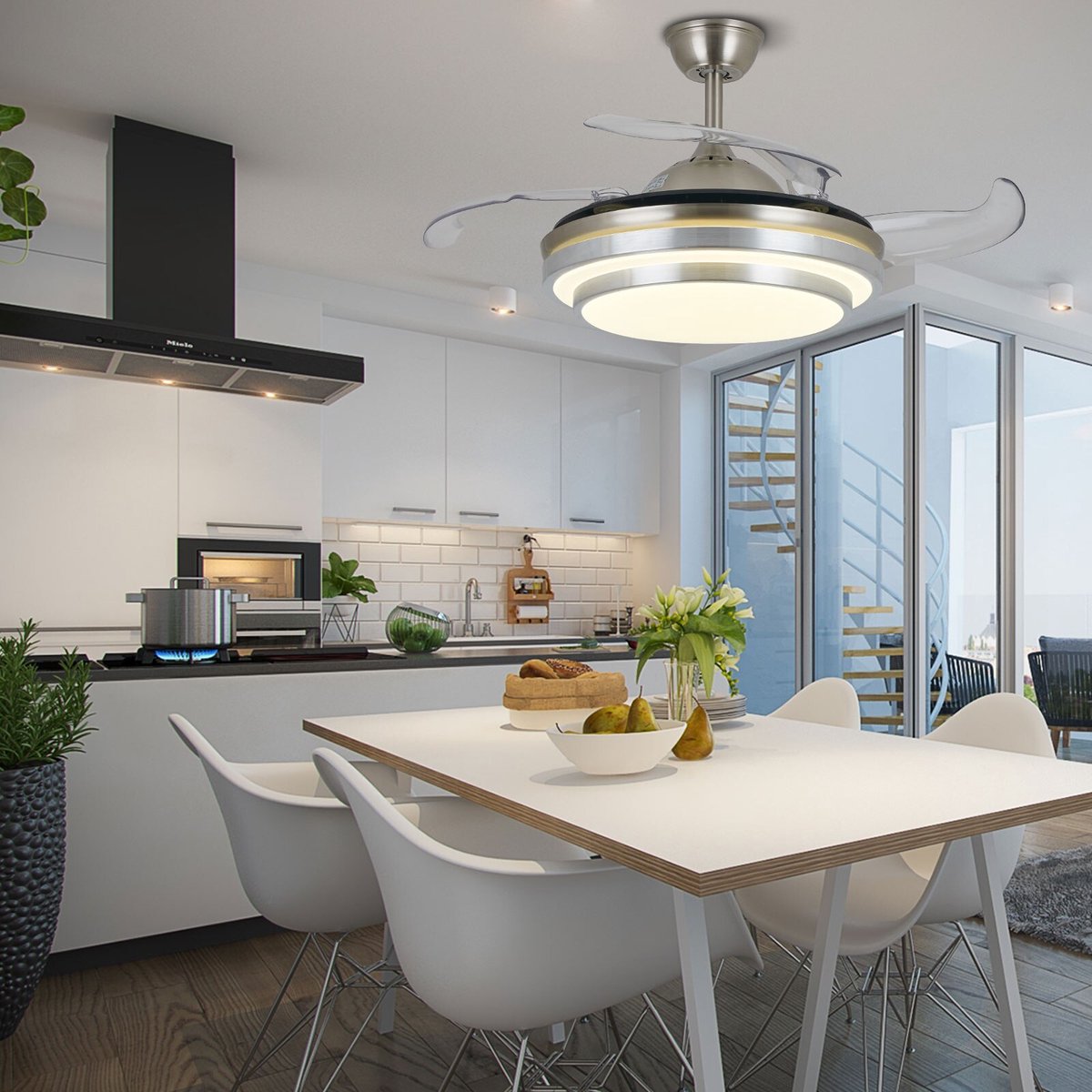 Ventilator Lamp - Plafondventilator - Hanglamp Ventilator - 97 cm ...