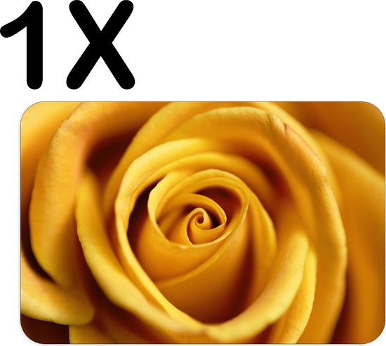 BWK Flexibele Placemat - Close-Up van een Geel / Gouden Roos - Bloem ...
