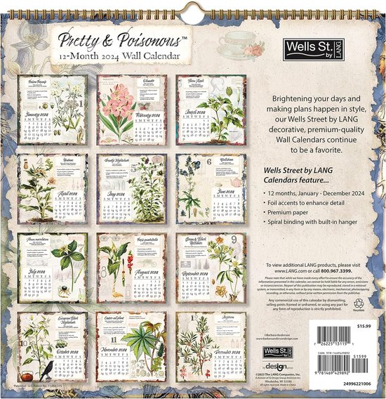 Maandkalender Pretty And Poisonous 2024 Bol