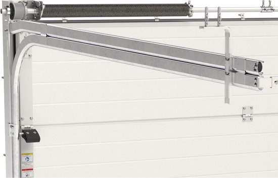 Somfy Sectionale garagedeur met gegroefd effect en centrale loopdeur ...