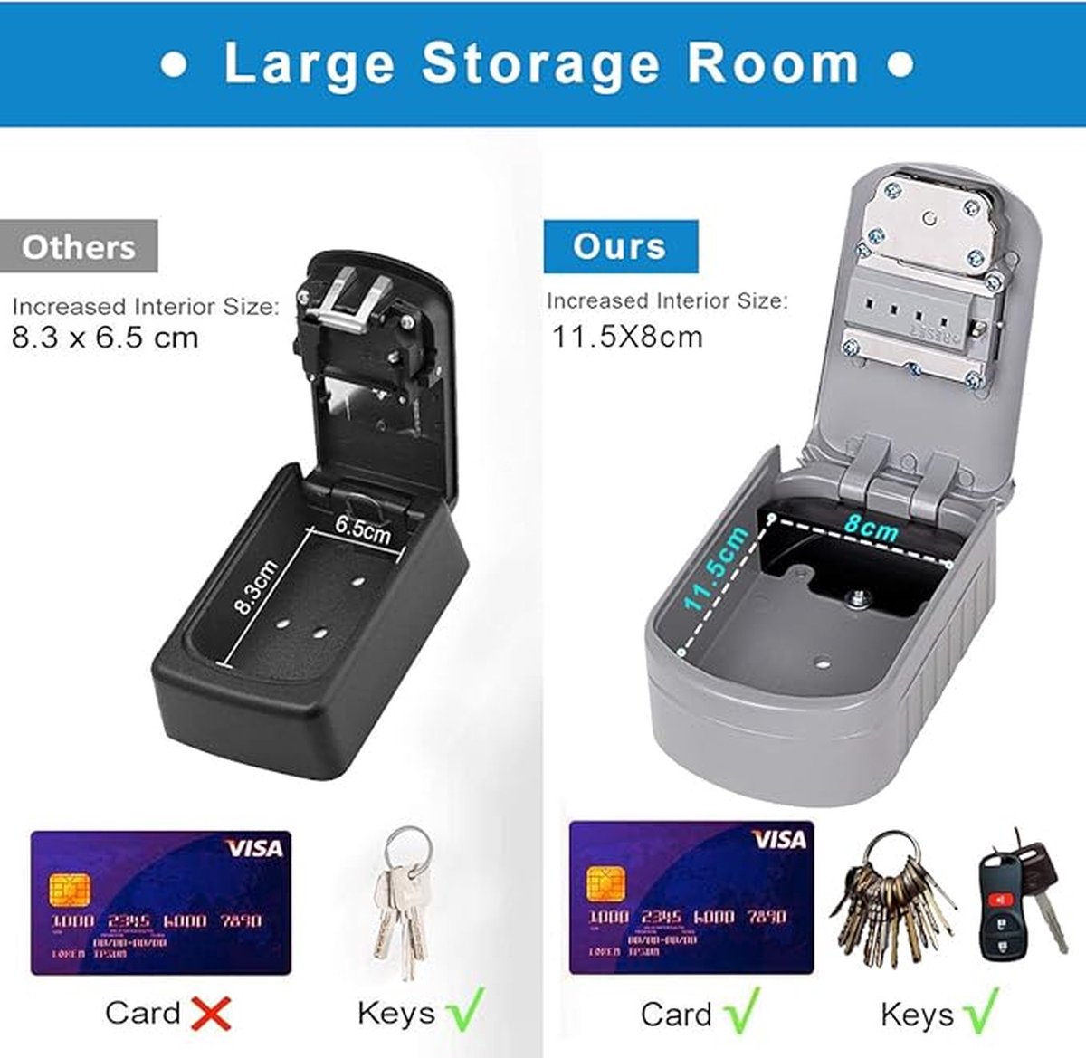 Coffre-fort à clés, coffre-fort à clés, armoire à clés murale de grande ...