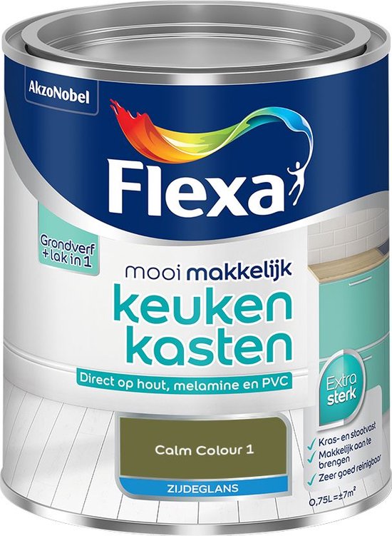 Flexa - Mooi Makkelijk Verf - Keukenkasten - Zijdeglans - Calm Colour 1 ...