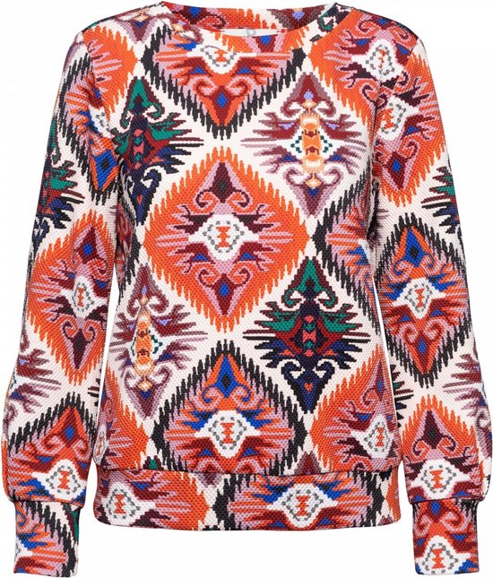 &Co Women sweater Dory big Ikat - Navy multi | bol