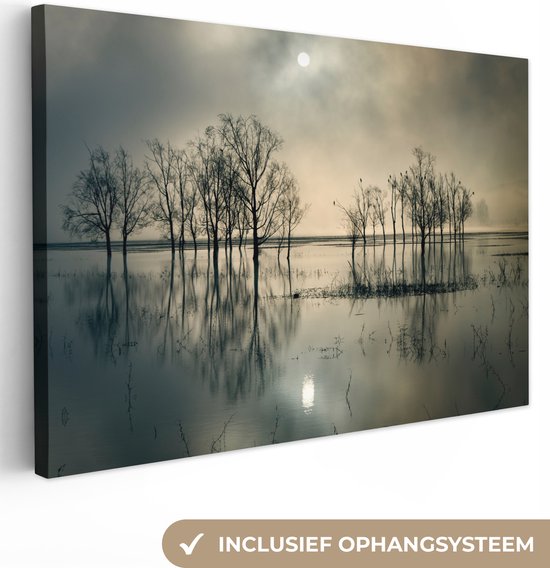 Canvas doek - Foto op canvas - Meer - Bomen - Landschap - Water - Canvas foto -... | bol