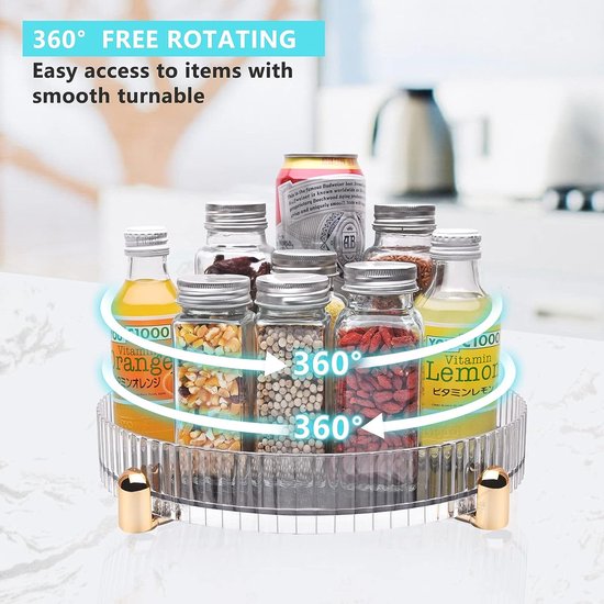 Organizer 28 cm, 360 ° draaiend plateau voor kast, 28 cm Lazy Susans make-up-organizer... | bol