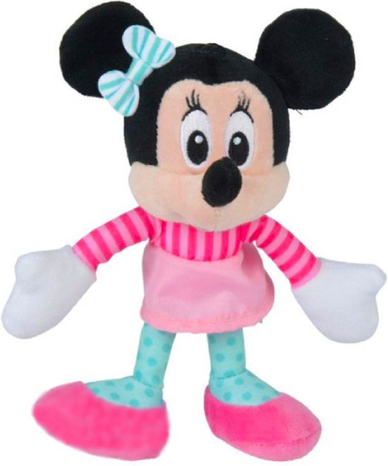 Minnie Mouse (Roze Strepen) Disney Junior Pluche Knuffel 20 cm {Mickey ...