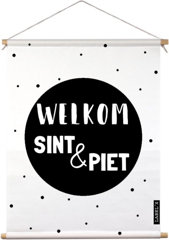 Label2X - Textielposter binnen Welkom Sint en Piet - 30x40 cm ...