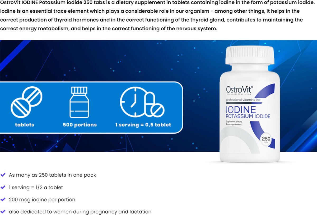 Jodium Kaliumjodide | 400 µg - 250 Tabletten | Jodium | Mineralen ...
