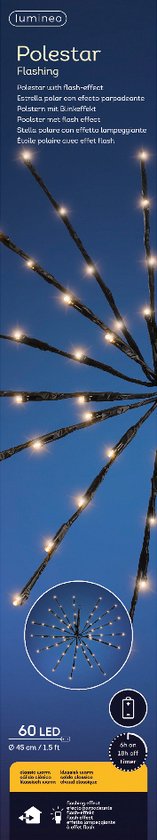 Lumineo - LED polestar d45 cm zwrt/kwrm kerst | bol