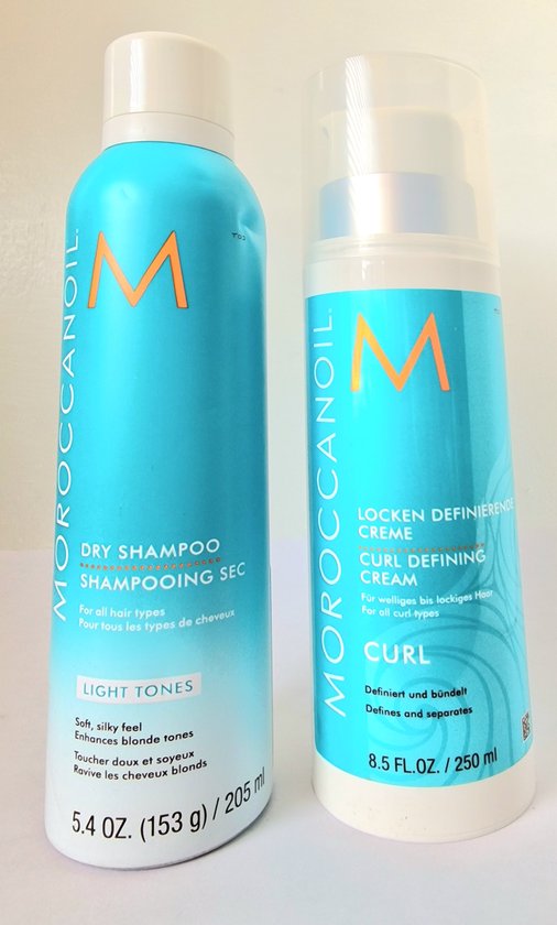 Moroccanoil Duo Dry Shampoo Light 205ml + Curl Define Cream 250ml | bol.com