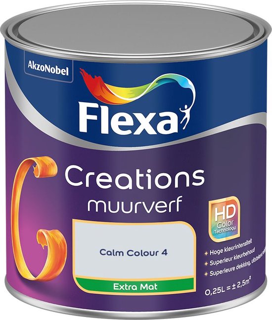 Flexa - Creations - Muurverf - Extra Mat - Calm Colour 4 - 250ML | bol