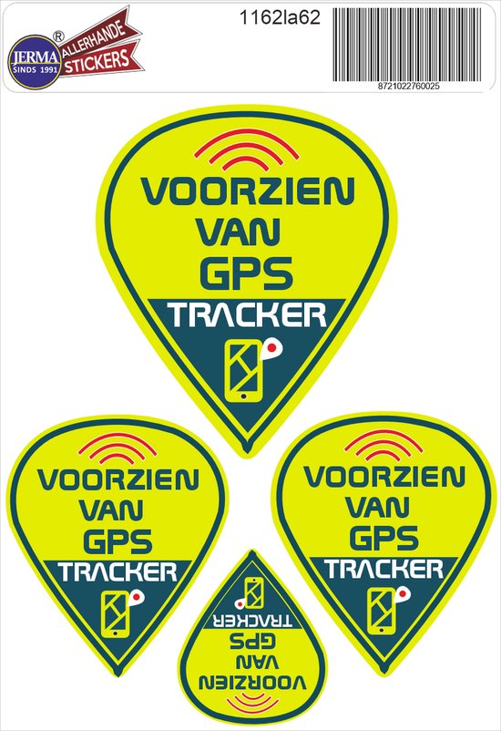 Voorzien van GPS tracker 4 stickers | bol.com
