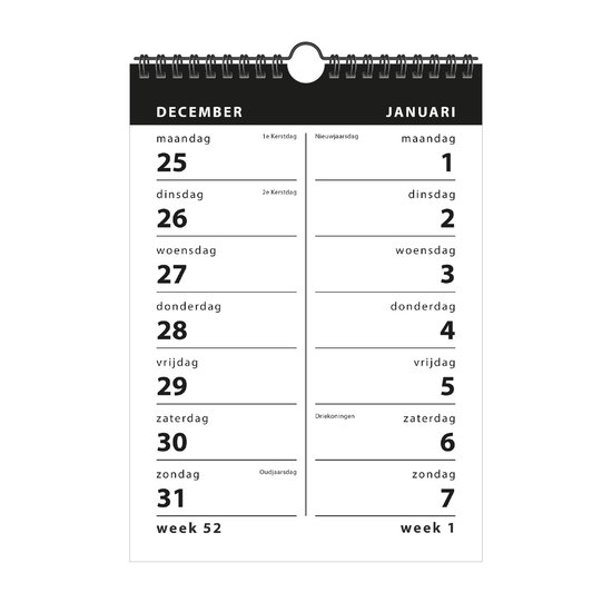 Weekkalender 2024 - Spiraalkalender 2024 - 2-Weeks nr.2 (30cm x 21 cm ...