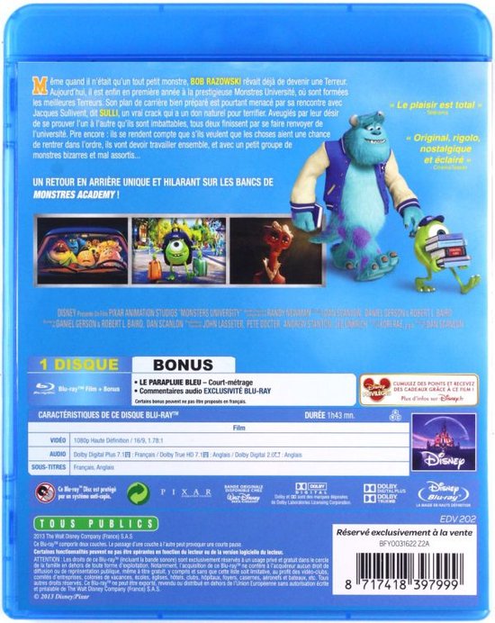 Monsters University [Blu-Ray] (Blu-ray), John Goodman | Dvd's | bol