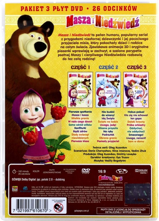 Masha i Medved [3DVD] (Dvd), Alina Kukushkina | Dvd's | bol