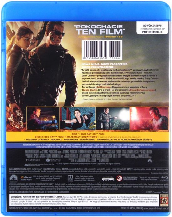 Terminator Genisys [Blu-Ray 3D]+[Blu-Ray], Arnold Schwarzenegger | Dvd ...
