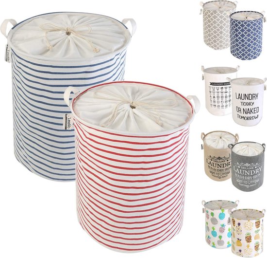 2ST 17,7 inch (45 cm) wasmand met trekkoord, opvouwbare pop-up opberg ...