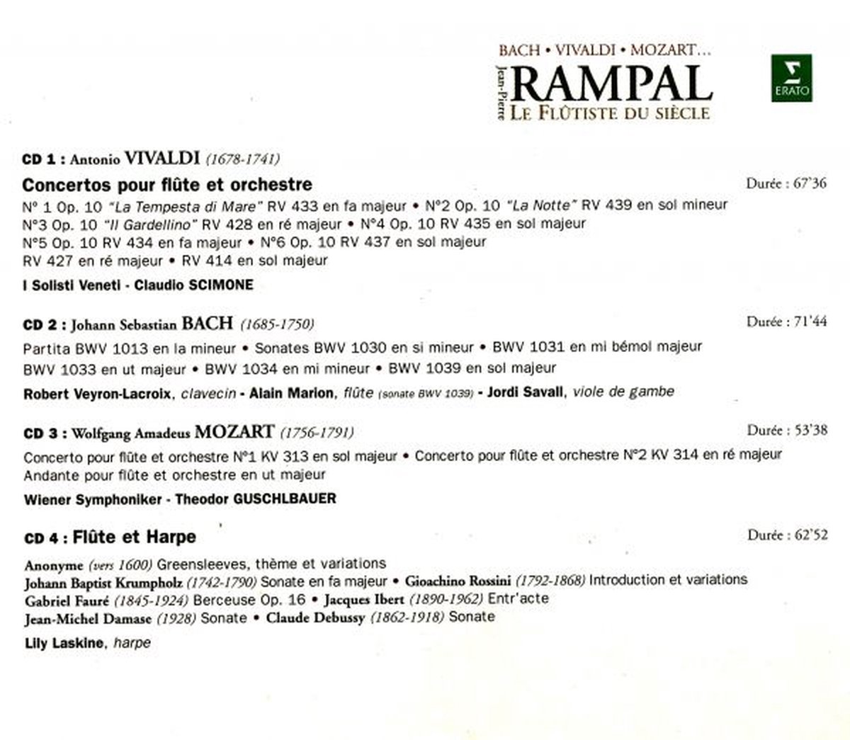 Rampal: Various: Le Flutiste Du Siecle [4CD], Jean-Pierre Rampal | CD ...