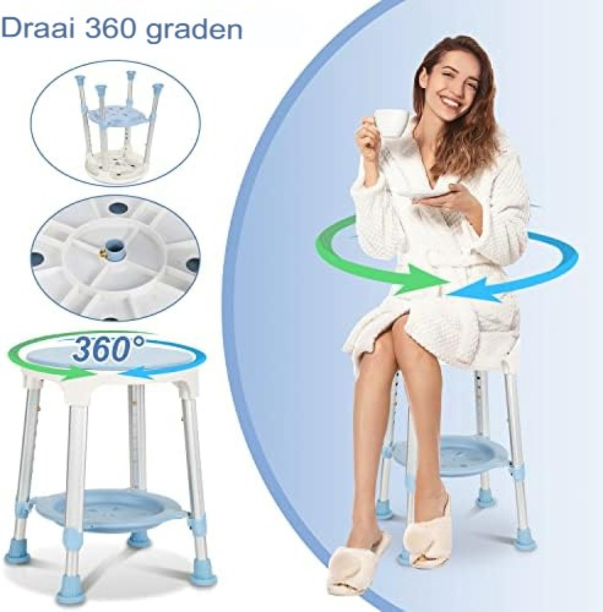 Gratyfied-Douchekruk Inklapbaar-Folding Shower Stool-Douchezitje ...
