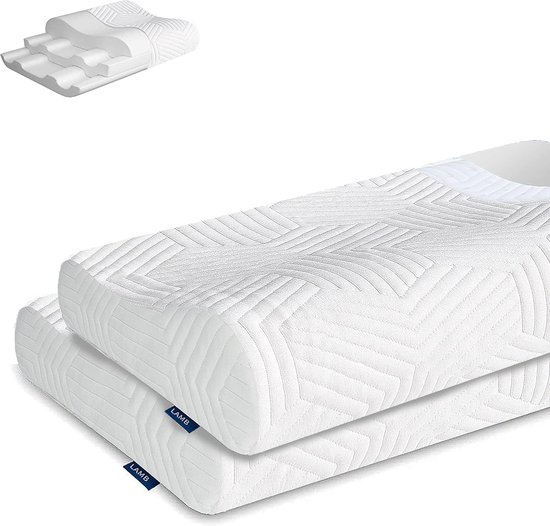 In hoogte verstelbaar traagschuim kussen, ergonomisch neksteunkussen, 50D dichtheid,... | bol