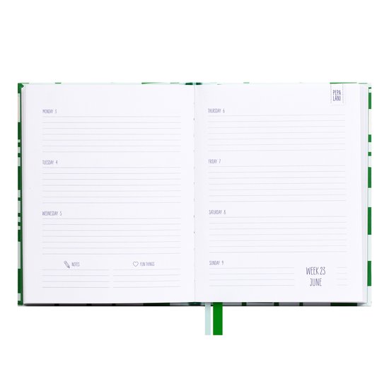 Pepa lani diary 2024 A5 - green checkers | bol