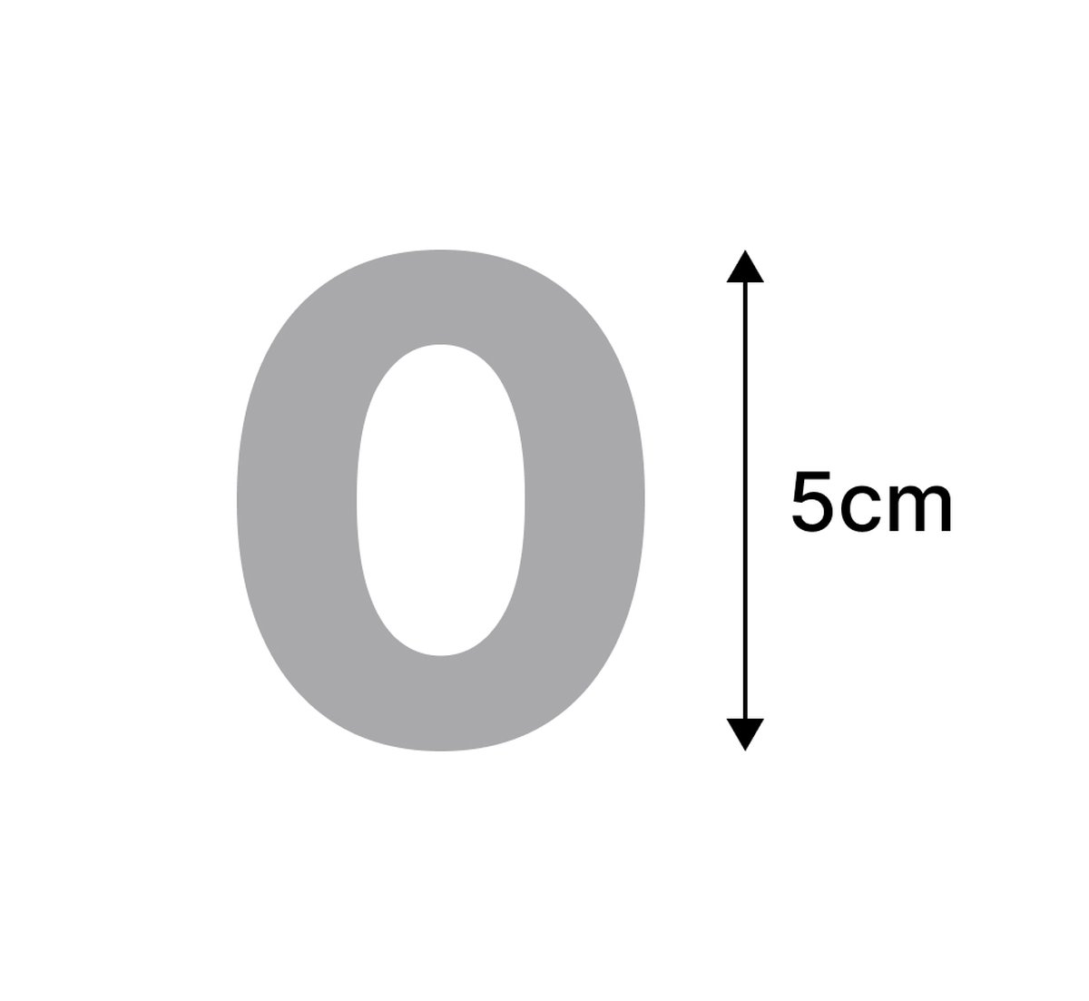 Cijfer stickers / Plaknummers - Set - Metallic Zilver - 5cm hoog ...