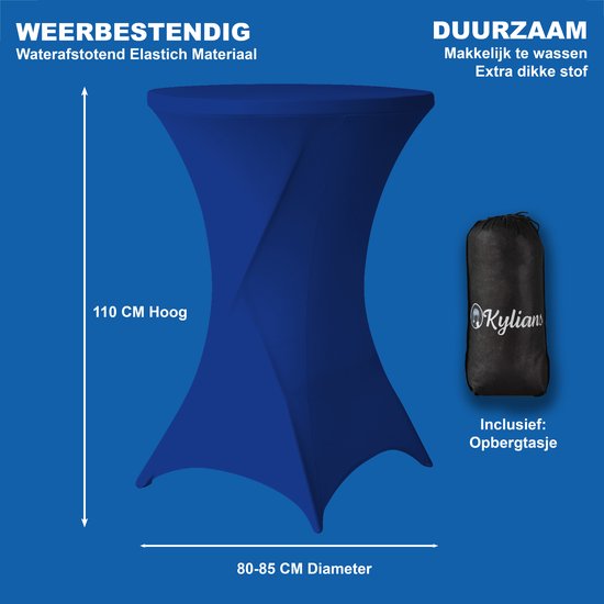 Statafelrok Blauw x 4 – 2 jaar garantie met Opbergtas - ∅ 80-85 x 110 cm -... | bol