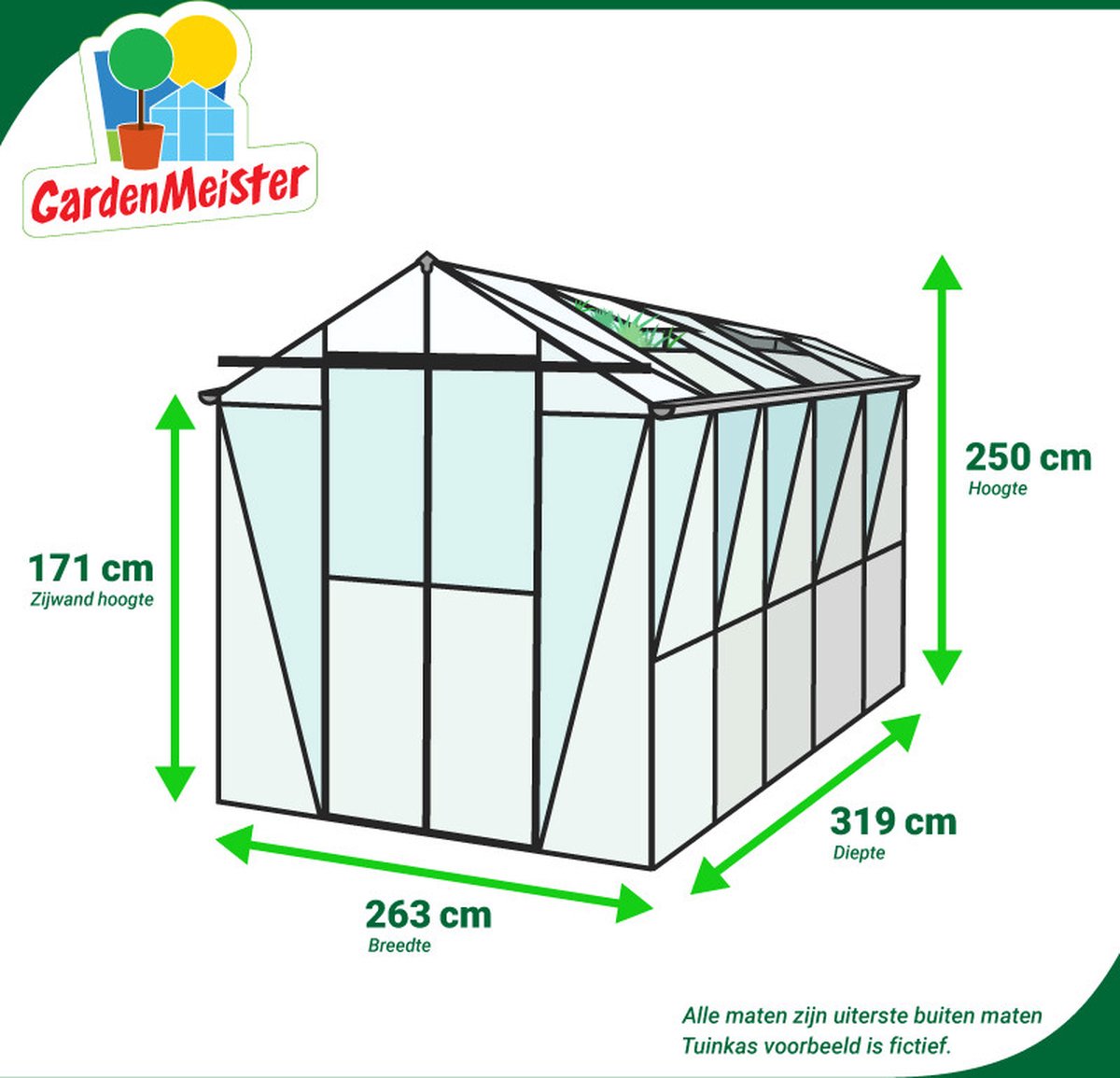 Gardenmeister Four Seasons 300 tuinkas - Broeikas van aluminium en ...