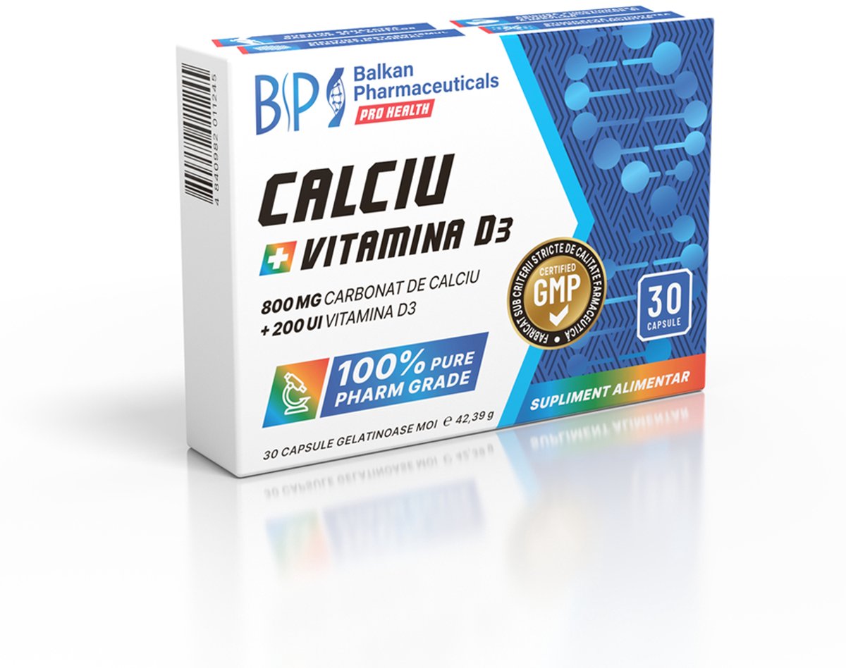 Calcium + Vitamine D3 - 30 Capsules - Balkan Pharmaceuticals | bol