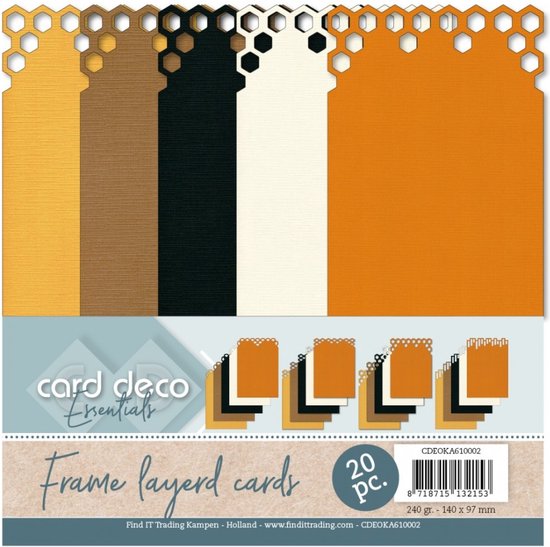 Card Deco Essentials - Frame Layered Cards - Honey A6 | bol