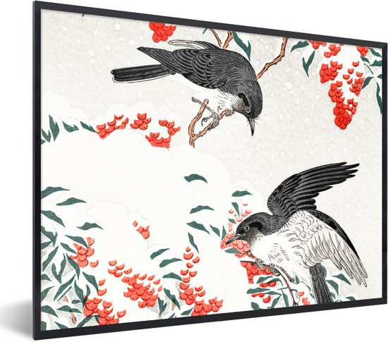 Fotolijst incl. Poster - Bes - Vogels - Japan - Zwaluw - 40x30 cm ...