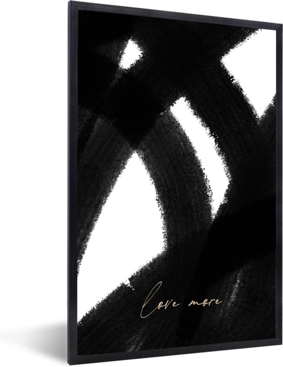 Fotolijst incl. Poster - Tekst - Abstract - Love more - Quotes - 40x60 ...
