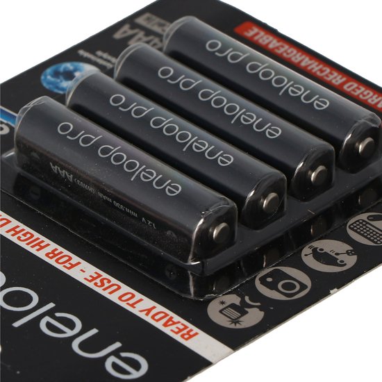Panasonic eneloop Pro Micro AAA LR03 BK-4HCCE / 4BE en AccuCell AkkuBox ...