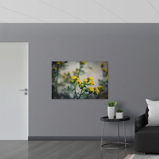 Hout - Gele Ruta Bloemen aan Lange Stengels - 120x80 cm - 9 mm dik ...